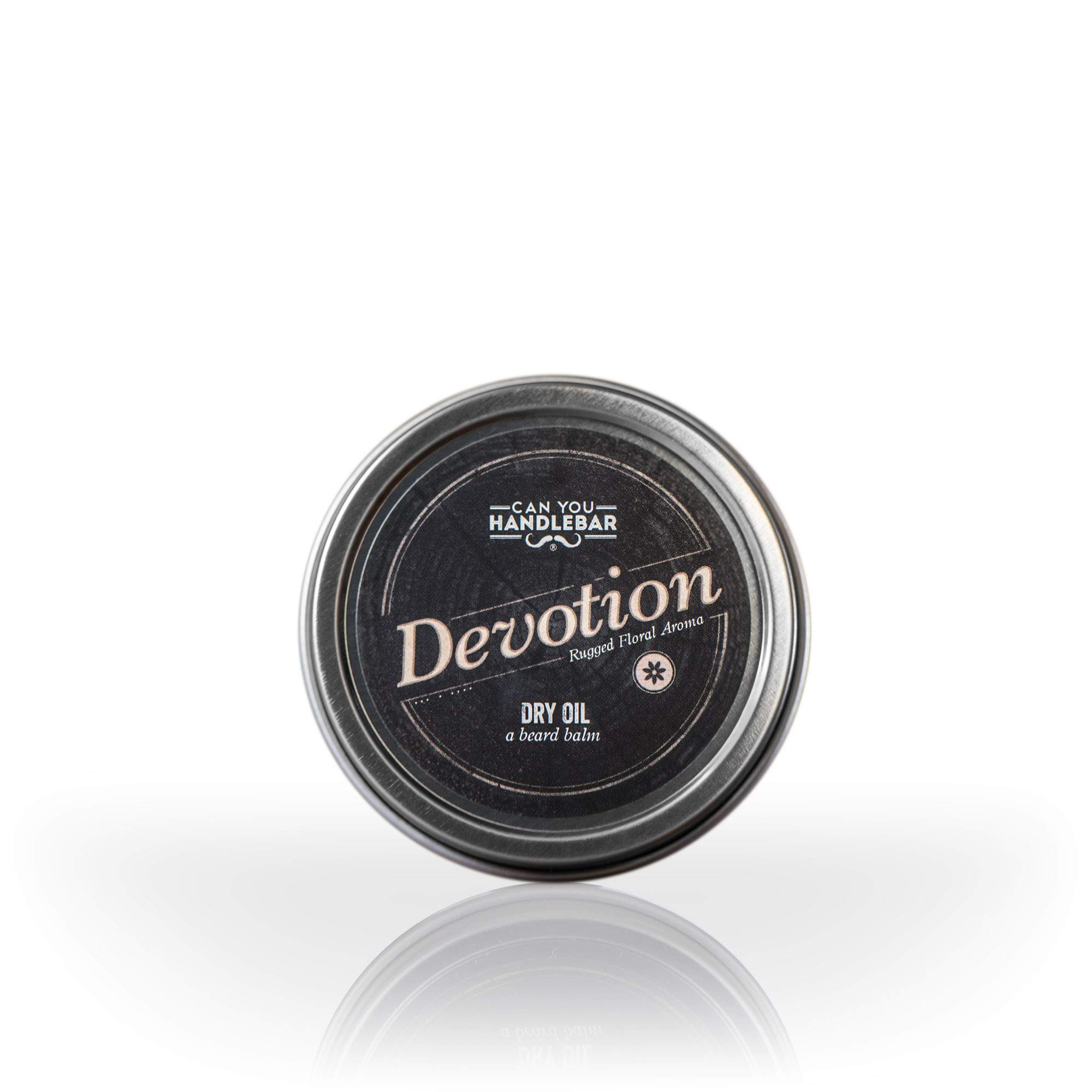 CanYouHandlebar Beard Balm for Men, Dry Oil Beard Wax, Natural Beard Care Conditioner Moisturizer Softener Grooming Products, Patchouli & Floral Scent, 2 oz Stainless Steel Tin