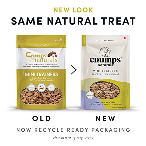 Crumps' Naturals Freeze Dried Beef Liver Mini Trainers, 3.7oz / 105g, Brown