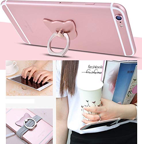 Cell Phone Finger Ring Holder, Universal Smartphone Bracket Animal Cat Ring Grip Kickstand for iPhone X 8 8S 7 Plus 6 6S 5 5C 5S, Samsung Galaxy S8 S7 Edge S6 Note 8 5, Tablet, (4PCS)