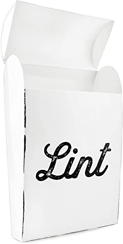 AuldHome Farmhouse Enamelware Lint Holder Bin; Distressed White Laundry Room Decor
