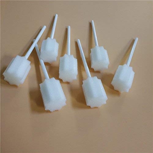 MUNKCARE Oral Swabs Disposable- Untreated and Unflavored Mouth Oral Cleaning Sponge Toothbrushes White 100 Counts