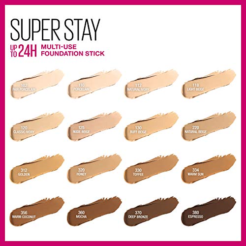 Maybelline New York Super Stay Foundation Stick for Normal To Oily Skin, Deep Bronze, 0.25 Ounce