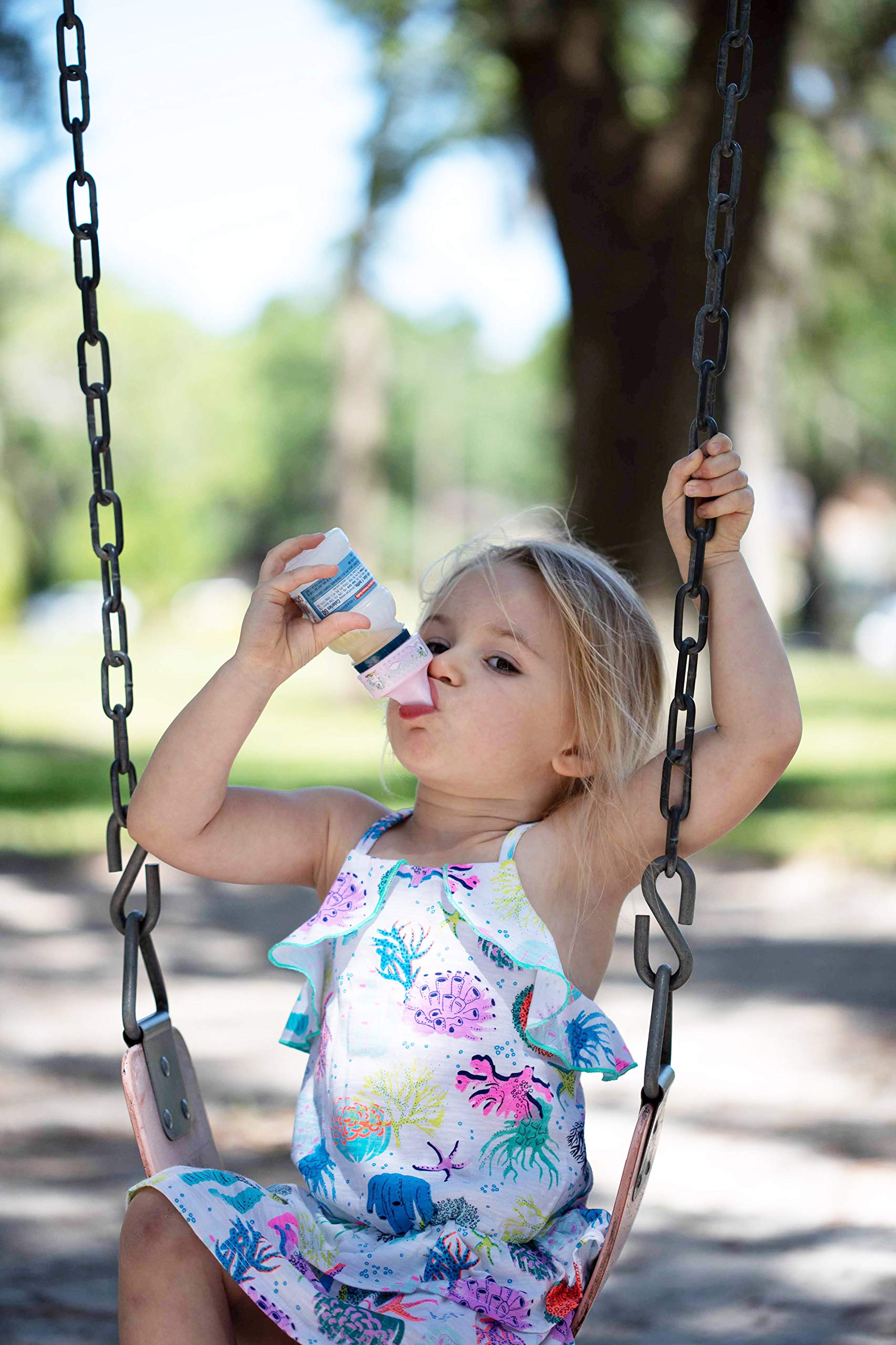 Refresh-a-Baby Universal Bottle Top Adapter β 2 Pc Pack, Reusable, Convert any Bottle into a Child's Bottle, Fits any Formula (Pink)