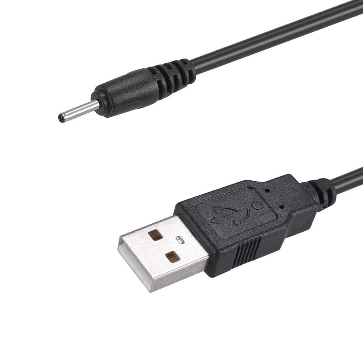NEORTX USB to DC 2.0mm Cable, 1.5ft/0.5m USB 2.0 Type A Male to DC 2.0mm x 0.6mm 5 Volt DC Barrel Jack Power Adapter Connector Charging Cable for Phone, Headphone, Speaker (Black)