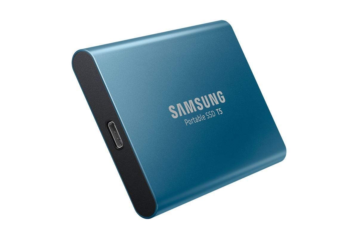 SAMSUNG T5 500GB USB 3.1 Pocket Size Portable External SSD (Blue)