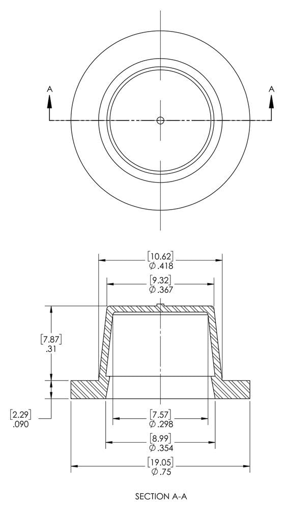Caplugs WW-3 WW Series – Plastic Tapered Cap & Plug with Wide Thick Flange, 1000 Pack, Yellow LD-PE, Cap OD 0.298" x Plug ID 0.418" Threaded and Non-Threaded Protection, Masking (99191368)