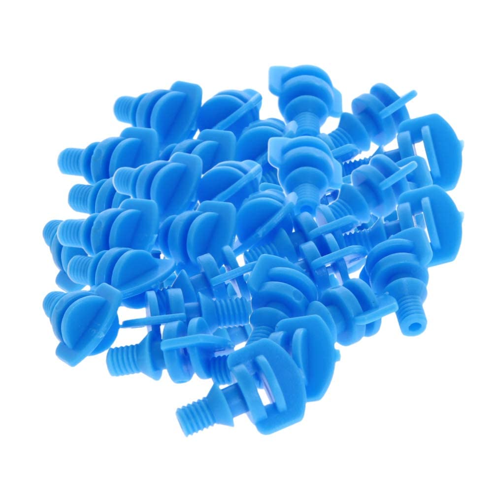 MroMax 50Pcs 360 Degree Micro Sprayer Automizing Sprinkler Nozzle Hydroponic Aeroponic Misters Fan Jet for Miniature Garden Lawn Plant Irrigation System Blue