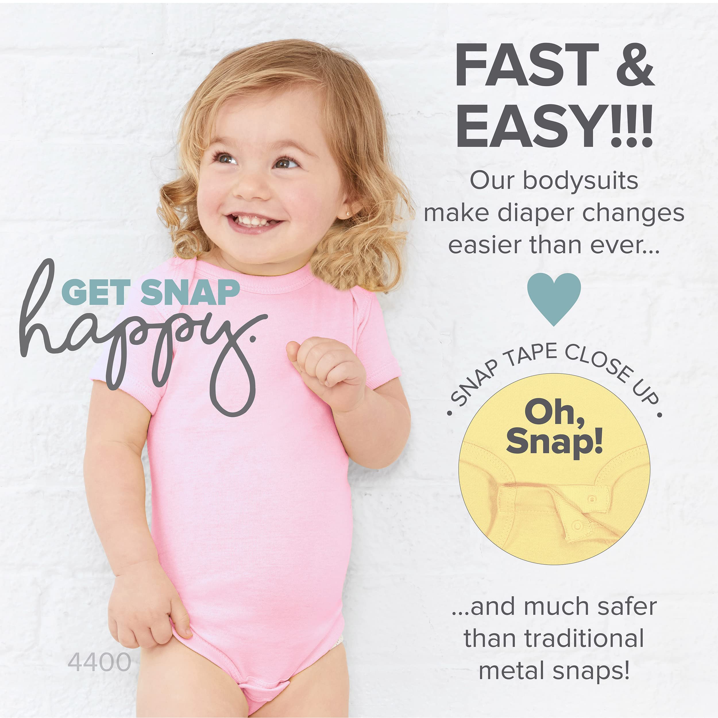 RABBIT SKINS Baby Bodysuit Girl & Boy | Newborn 0-3 Months to 24 Month Toddler 3-Pack Bulk Set, Snap Easy Closure, Granite Heather/White/Black, Newborn