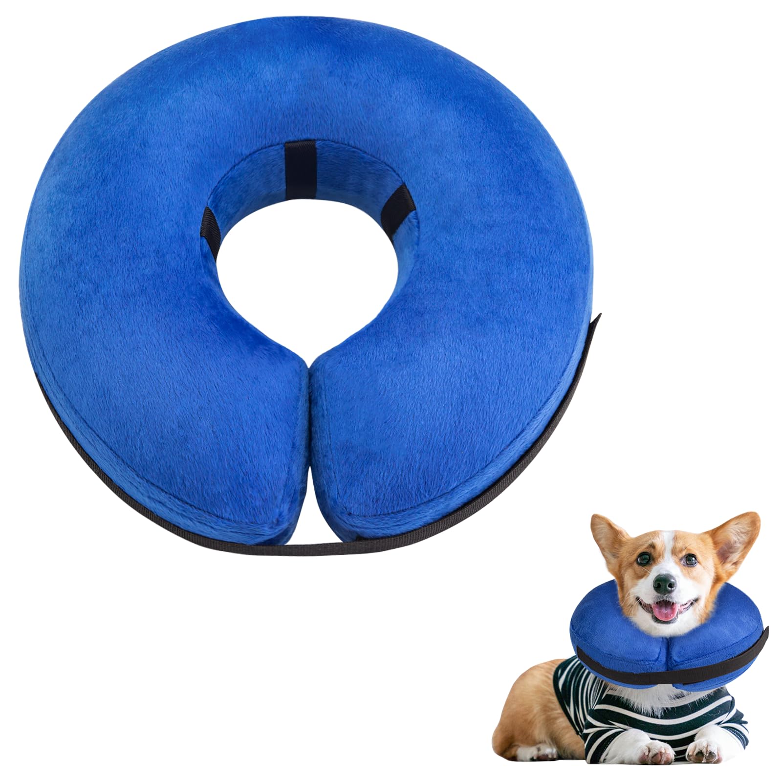 EWOID Inflatable Dog Cone, Dog Neck Donut Dog Cone, Soft Cone for Dogs, Adjustable Dog Cone Alternative After Surgery, Washable Dog Donut Cone for Dogs and Cats