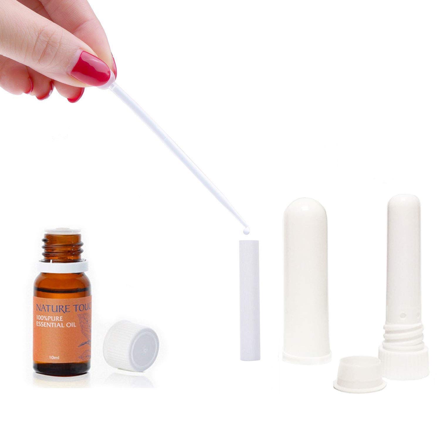 zison Essential Oil Aromatherapy Blank Nasal Inhaler Tubes, 24 Complete Sticks + Including 12 extra Stick +2 Polyethylene Pipette Droppers +1Plastic tweezers