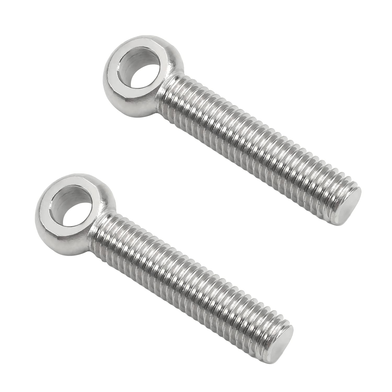 MroMax M10x 50mm Machinery Shoulder Swing Lifting Eye Bolt 304 Stainless Steel Metric Thread Silver 5pcs