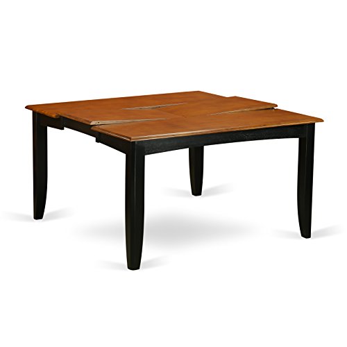 EAST WEST FURNITURE 9PC Square 36/54 inch Table with 18 In Leaf and 8 vertical slatted Chairs