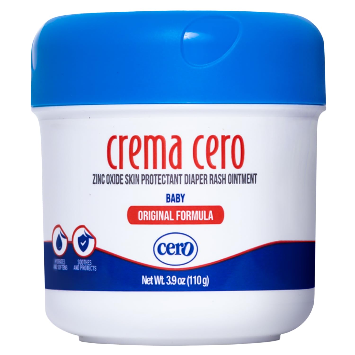 Crema Cero Diaper Rash Cream for Baby With Zinc Oxide β High-Strength Diaper Cream for Quick Relief and Protection β Hydrating and Soothing Baby Balm β 3.9oz