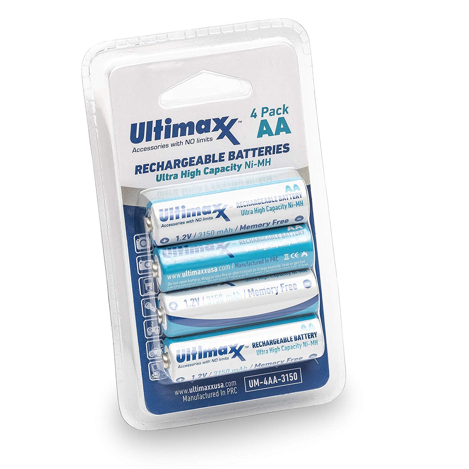 Ultimaxx Charger with Batteries β 8 Port Battery Charger with 4 AA Batteries 3150mAh and 4 AAA Batteries 1100mAh Memory Free- Rechargeable, Ni-MH, Durable & Long-Lasting Batteries