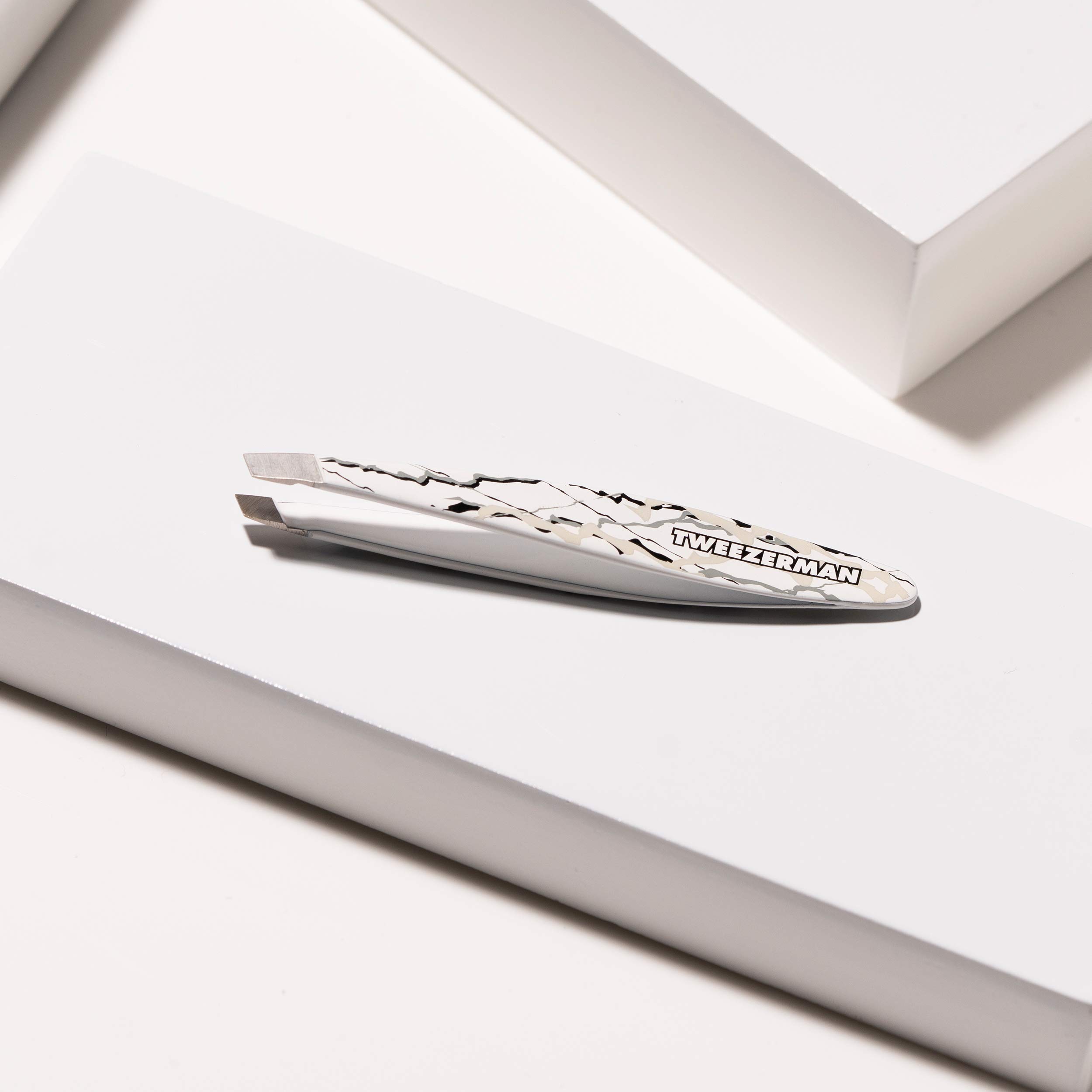 Tweezerman Mini Slant Tweezer Marble Pattern, 0.5984 Ounce