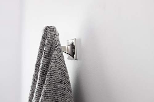 Hickory Hardware Forge Collection Coat Hooks, Wall Hooks for Hanging Coats, Hats, Towels, Robes and More, 2-3/4 Inch Long, Satin Nickel, 1 Pack