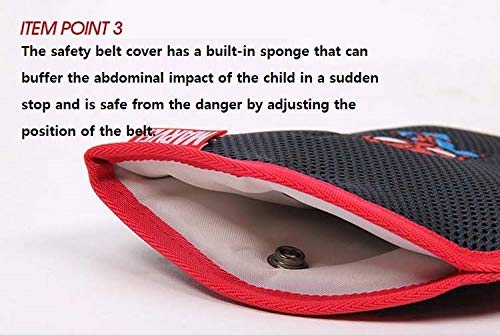Marble Hero Kids Car Seat Safety Belt Cover, 1P, Spider Man Black#
