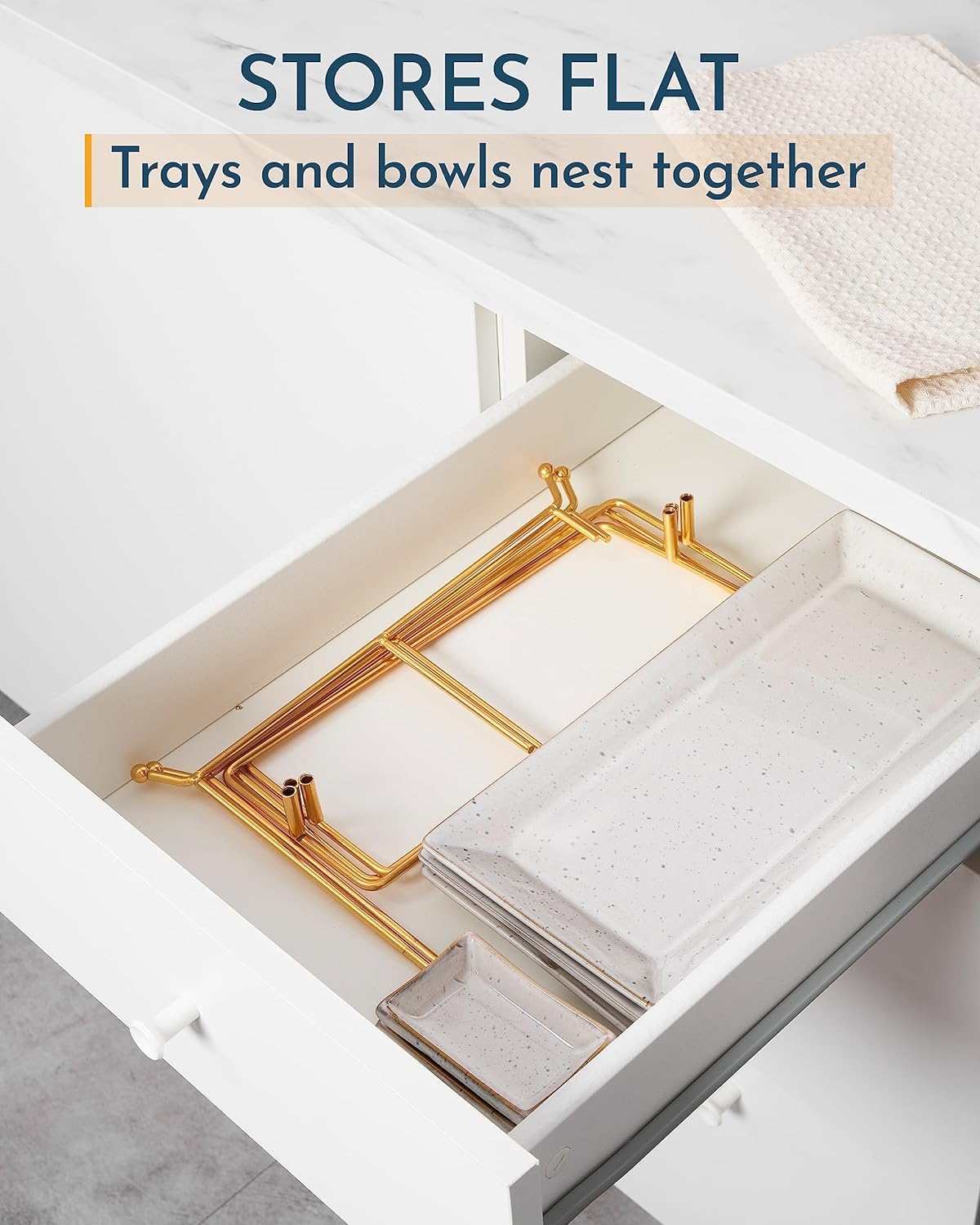 3 Tier Gold Serving Tray Stand with Dipping Bowls - Dessert and Fruit Platter for Hosting, Parties, Celebrations - Swiveling Collapsable Stackable