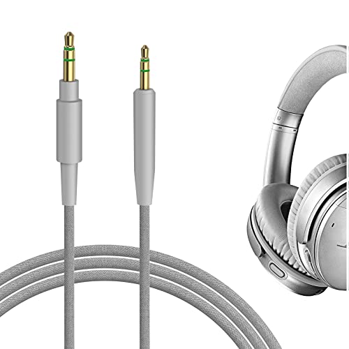 GEEKRIA Audio Cable Compatible with Bose QuietComfort SE, QCSE, QC 5, QC 5 SeriesII, QC35, NC700, 700ANC, SoundLink II Cable, 2.5mm Braided Nylon Replacement Stereo Cord (4 ft / 1.2 m)
