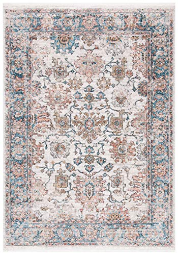 SAFAVIEH Shivan Collection 5'3" x 7'6" Grey/Blue SHV797F Oriental Distressed Non-Shedding Living Room Bedroom Dining Home Office Area Rug