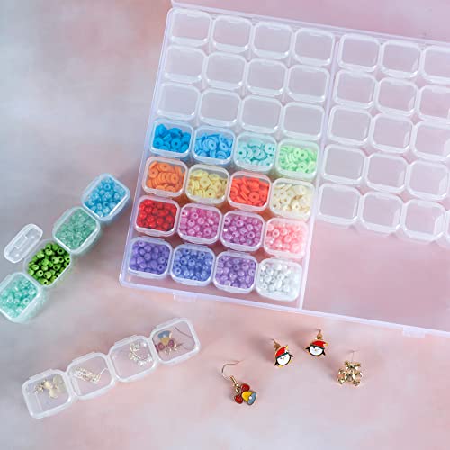 SGHUO 280 Slots 5 Pack 56 Grids Diamond Painting Storage Containers Plastic 5D Diamond Embroidery Storage Box with 400pcs Label Stickers for Sewing, Nail Diamonds, Diamond Painting Accessories