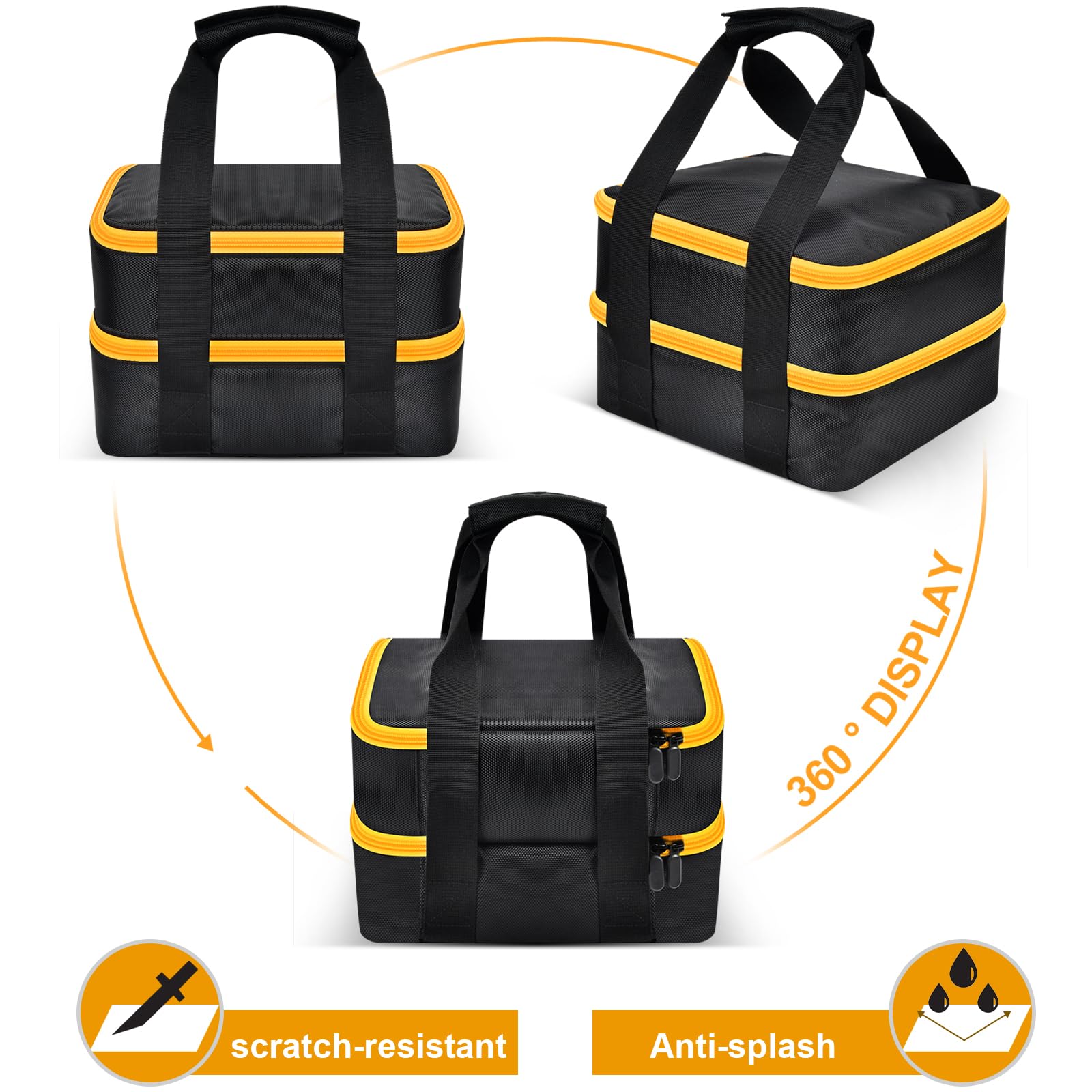Steadtep Large Battery Storage Bag for DEWALT/for Milwaukee 20v/ 18v/ 12v Battery &Charger, Tool Batteries Carrying Case Cover for 20V 60V 2.0/3.0/4.0/5.0/6.0/9.0-Ah Battery - Double Layer (Box Only)