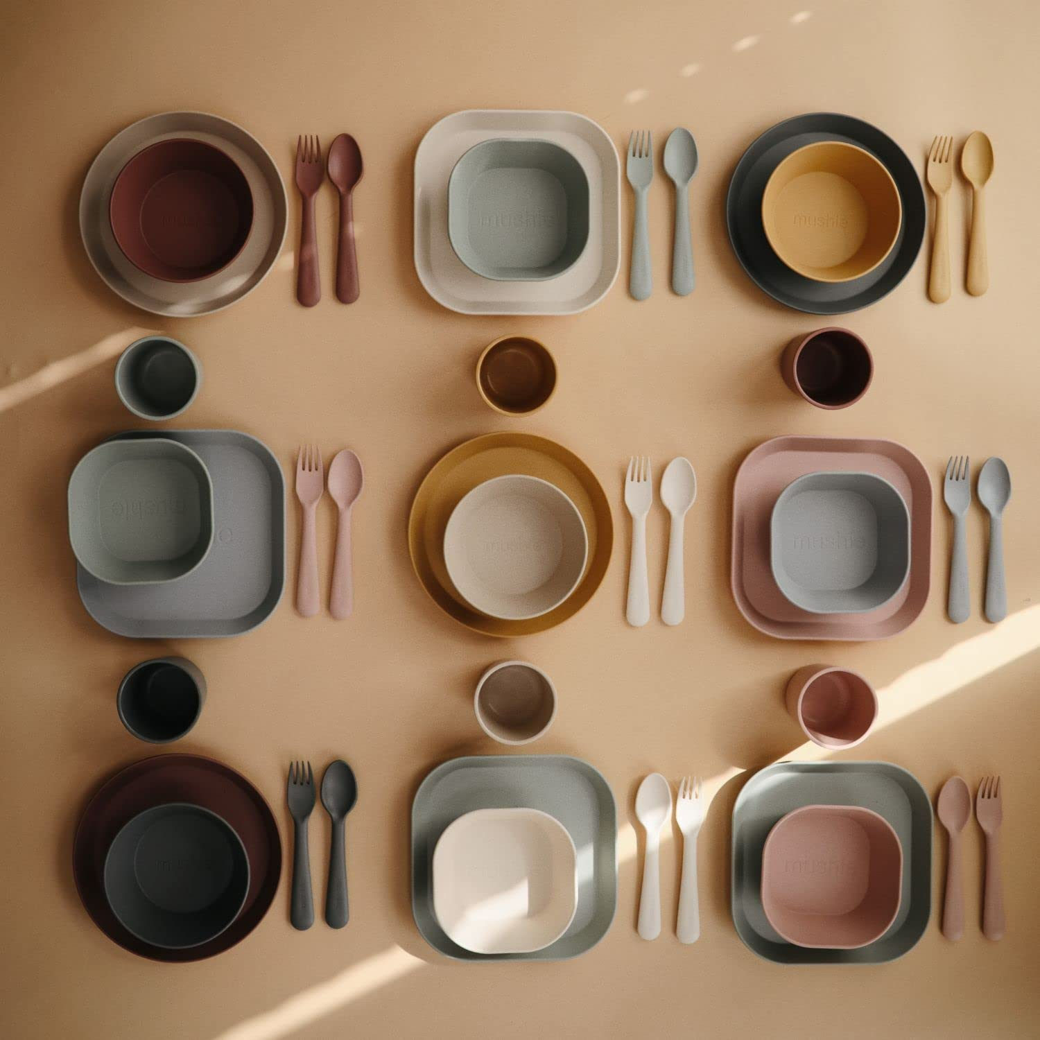 mushie Flatware Fork and Spoon Set for Kids | Made in Denmark (Blush)