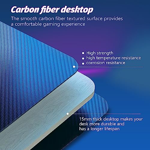 BestOffice Computer Desk Z Shaped Workstation Ergonomic Table with Headphone Hook for Game Players (39inch, RED)