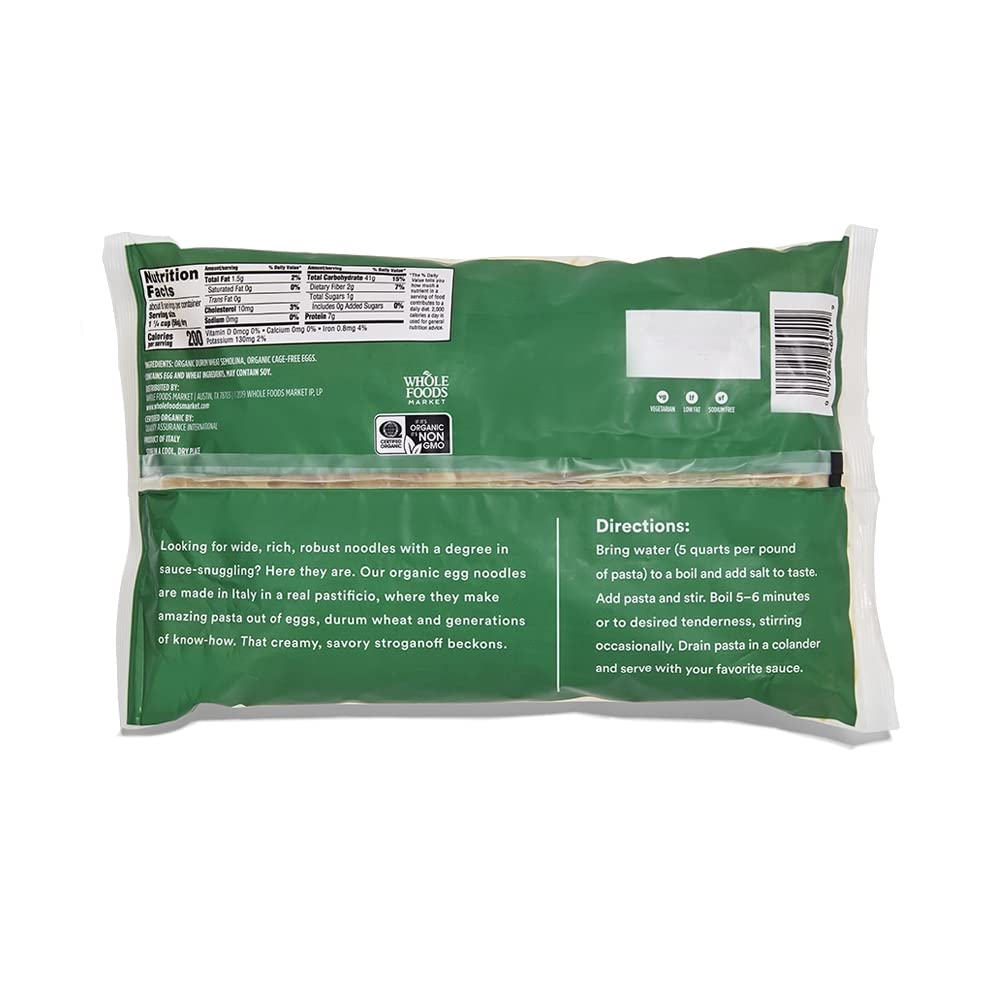 365 by Whole Foods Market, Organic Extra Wide Egg Noodles, 16 Ounce