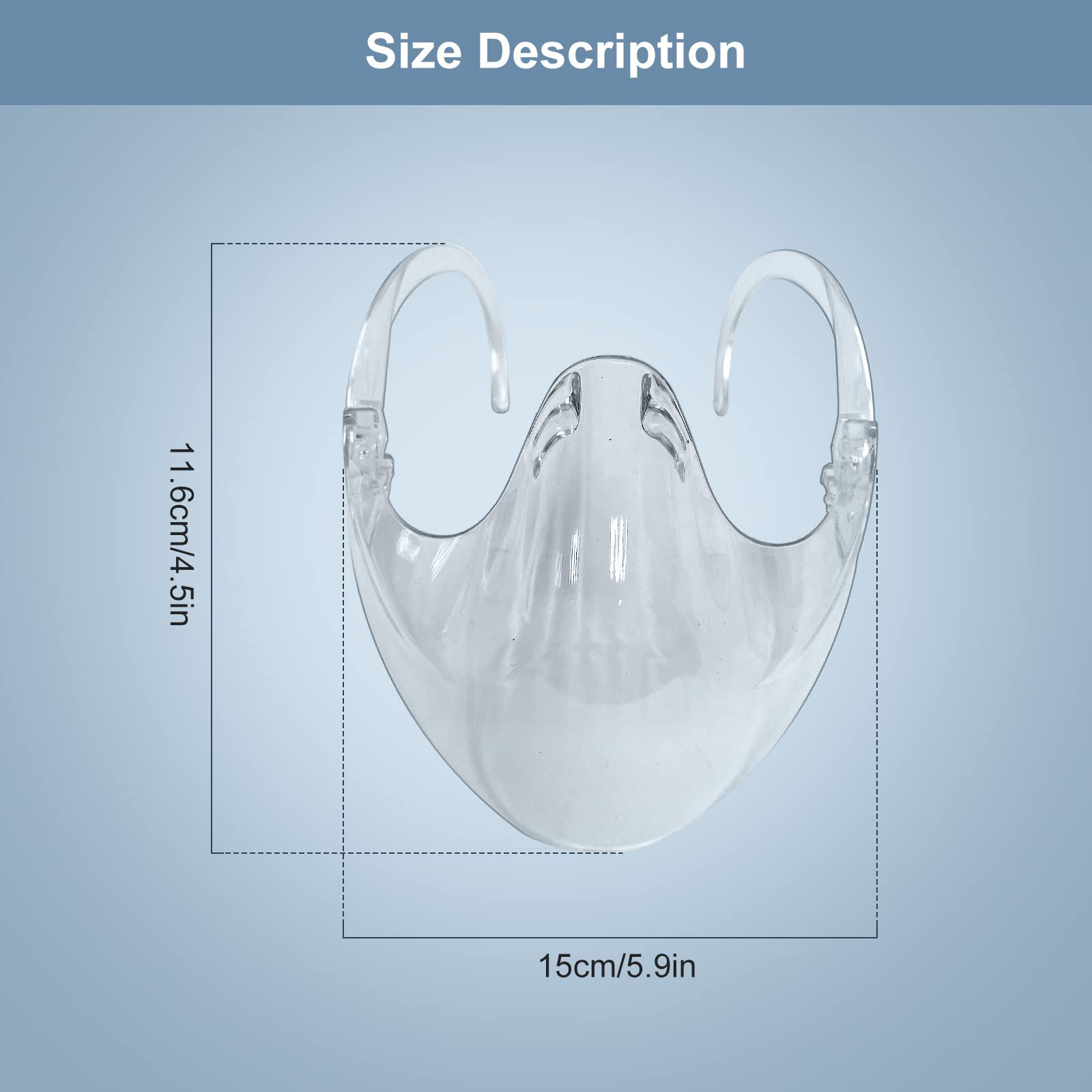 3PCS Transparent Face Shield, Lightweight Anti-Fog Clear Face Mask, Sturdy Breathable Clear Face Shield, Plastic Reusable Protective Face Mask for Men and Women