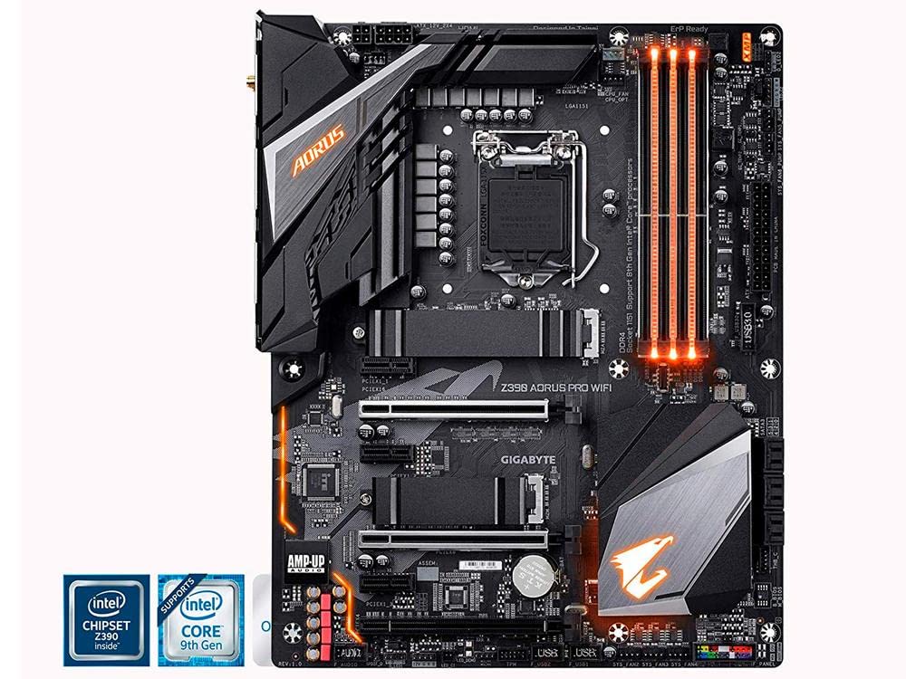 GIGABYTE Z390 AORUS PRO Wi-Fi (Intel LGA1151/Z390/ATX/2xM.2 Thermal Guard/Onboard AC Wi-Fi/RGB Fusion/Gaming Motherboard)