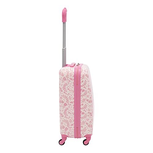 FUL Disney Minnie Mouse 21 Inch Kids Rolling Luggage, Hardshell Carry On Suitcase with Wheels, Pink - Floral