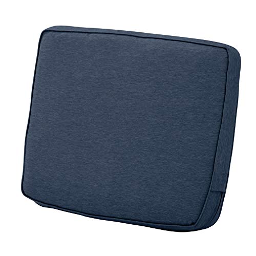 Classic Accessories Montlake FadeSafe Water-Resistant 23 x 20 x 4 Inch Patio Lounge Back Cushion, Heather Indigo Blue, Outdoor Loveseat Cushions