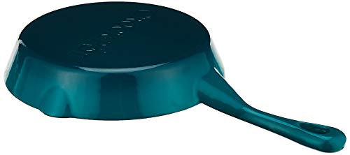 Crock Pot Artisan 8 Inch Enameled Cast Iron Round Skillet, Teal Ombre