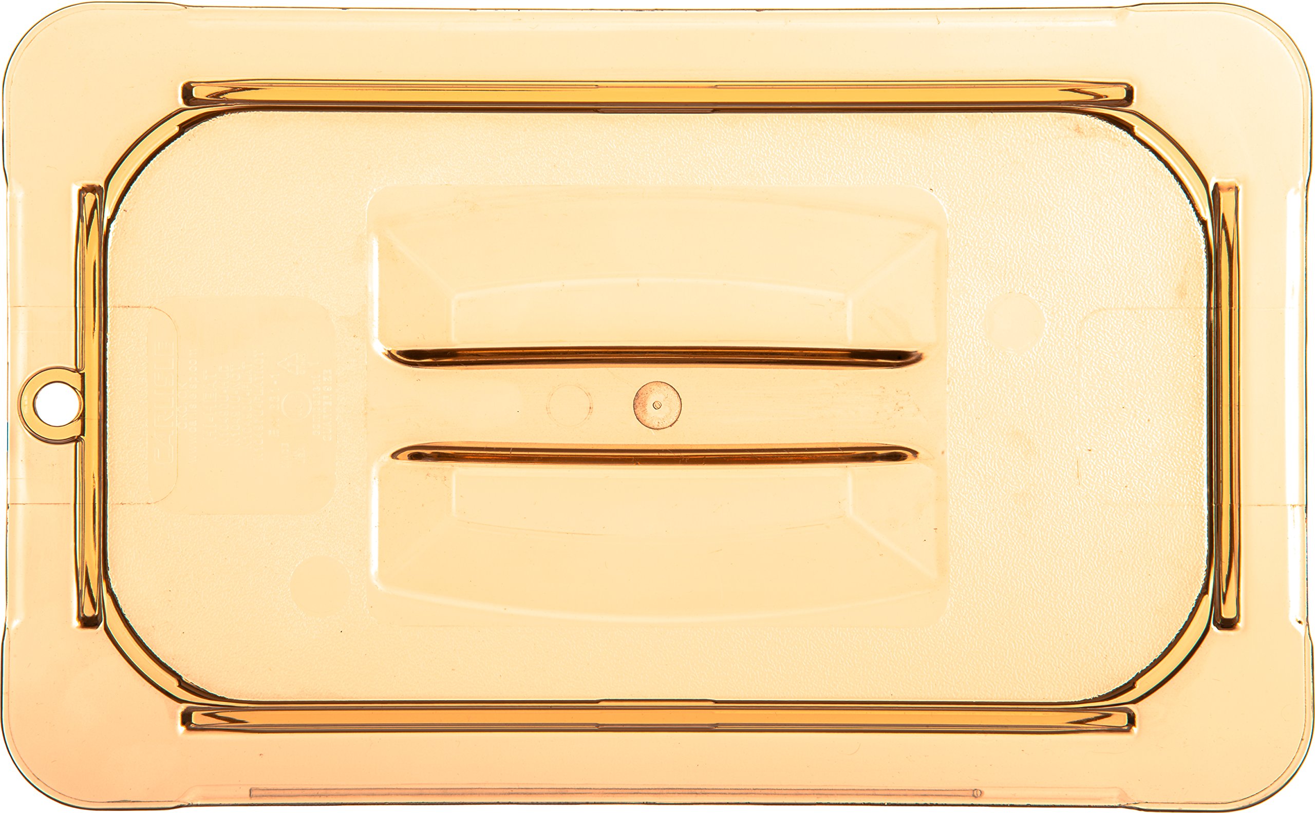 Carlisle FoodService Products 10490U13 StorPlus High Heat Universal Handled Food Pan Lid, Quarter Size, Amber