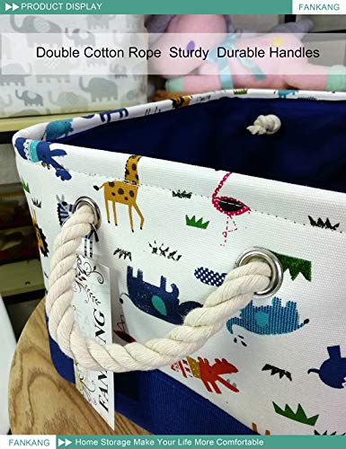 FANKANG Rectangular Laundry Basket Nursery Storage Fabric Storage Bin Storage Hamper,Book Bag,Gift Baskets (Animals)
