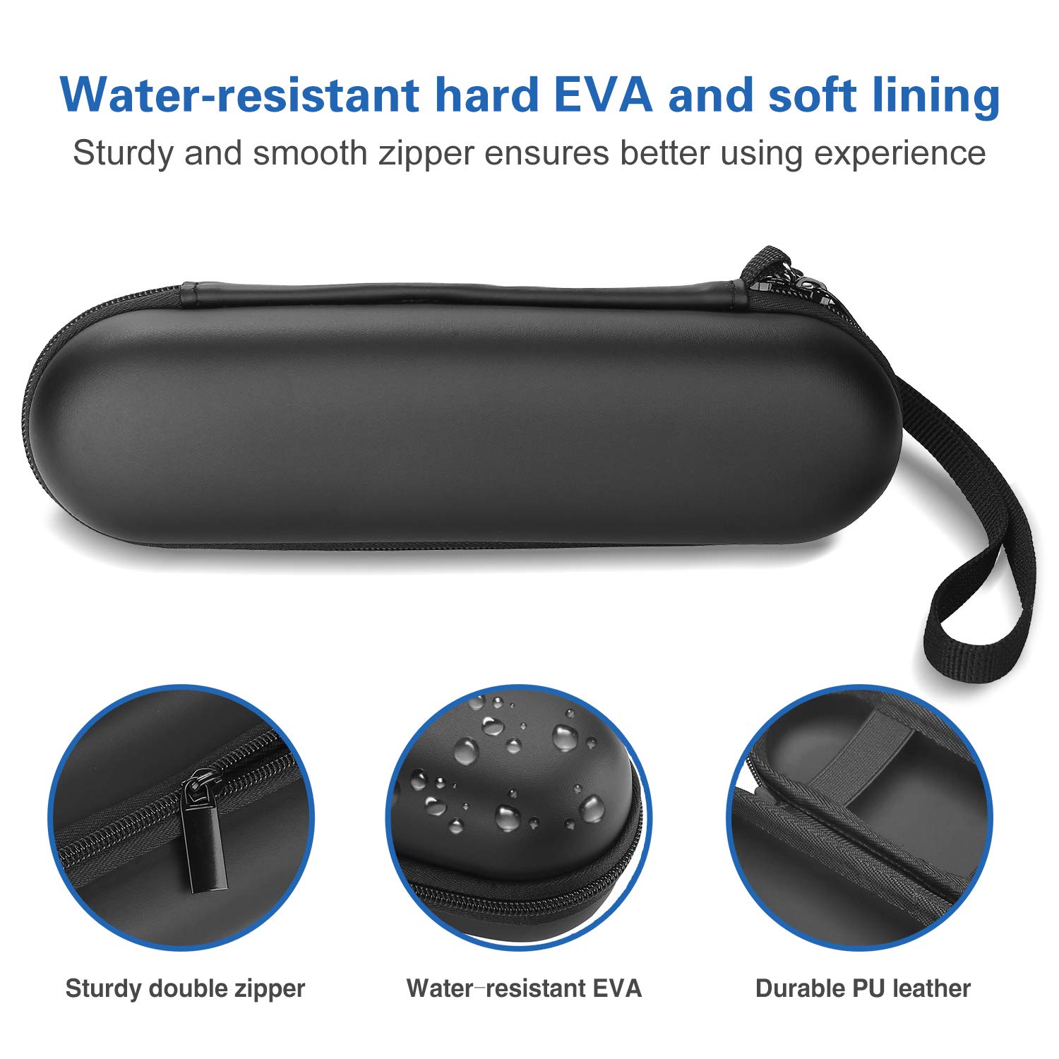 ProCase Travel Case for Oral-B/Oral-B Pro Smartseries/IO Serie Sonicare Protective Clean Electric Toothbrush, Hard EVA Case Cover Storage Bag Holder with Mesh Pocket for Accessories -Black
