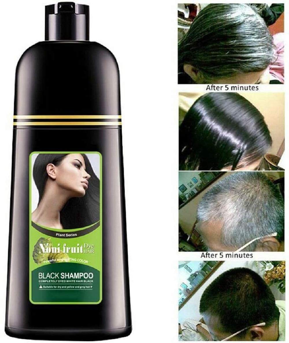 TIFALEX Organic Natural Fast Hair Dye Only 5 Minutes Noni Plant Black Shampoo
