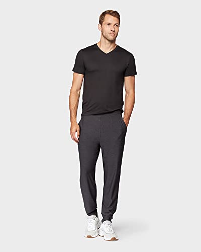 32 DEGREES Mens 4 Pack Cool V-Neck T-Shirt | Anti-Odor | Quick Drying | 4-Way Stretch, Black, X-Large