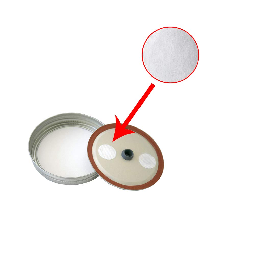 64pcs Synthetic Filter Paper Stickers-20mm Diameter,0.25Micron Filter,Used For Mushroom Cultivation, Place Under The Mason Jar Lids