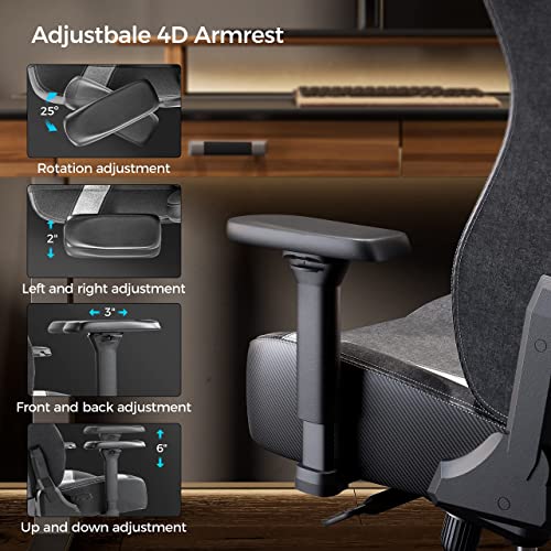 EUREKA ERGONOMIC Python Gaming Chair, Computer Gamer Chair with Lumbar Support, High Back Office Chair 4.7in Seat Thicker Cushion, Most Comfortable Home Office Chair for Back Pain Women, Men(Blue)