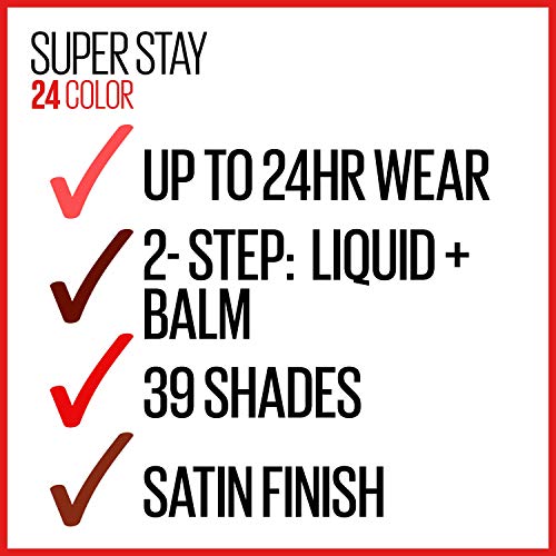 Maybelline SuperStay 24, 2-Step Liquid Lipstick, Stay Scarlet