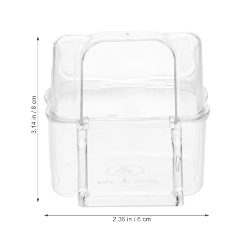 POPETPOP 3pcs Bird Cage Plastic Cups Acrylic Feeding Bowls Hanging Parrot Feeders Cage Accessories for Parakeet Canary Cockatiel (Transparent)