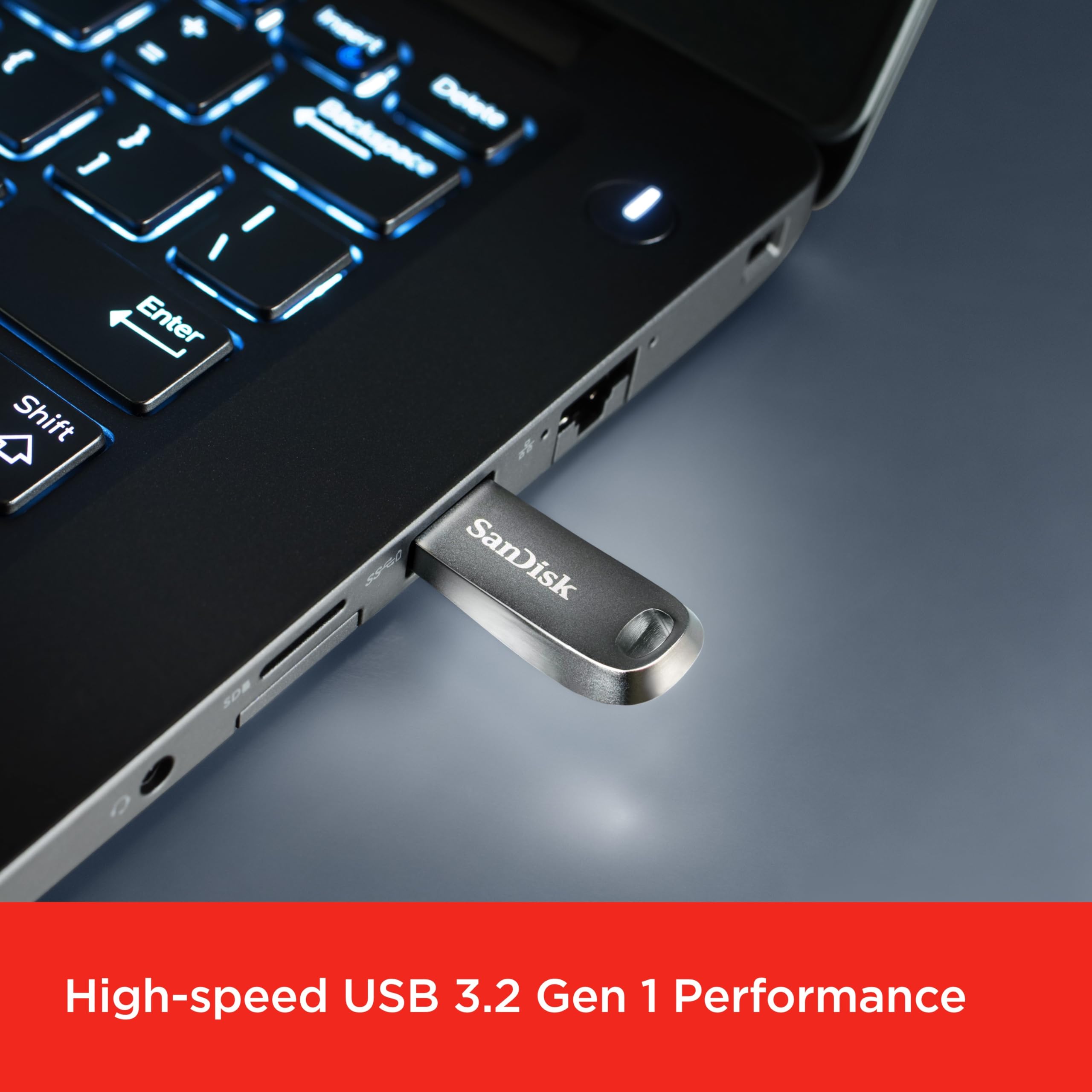 SanDisk 64GB Ultra Luxe USB 3.1 Gen 1 Flash Drive - SDCZ74-064G-G46, Black