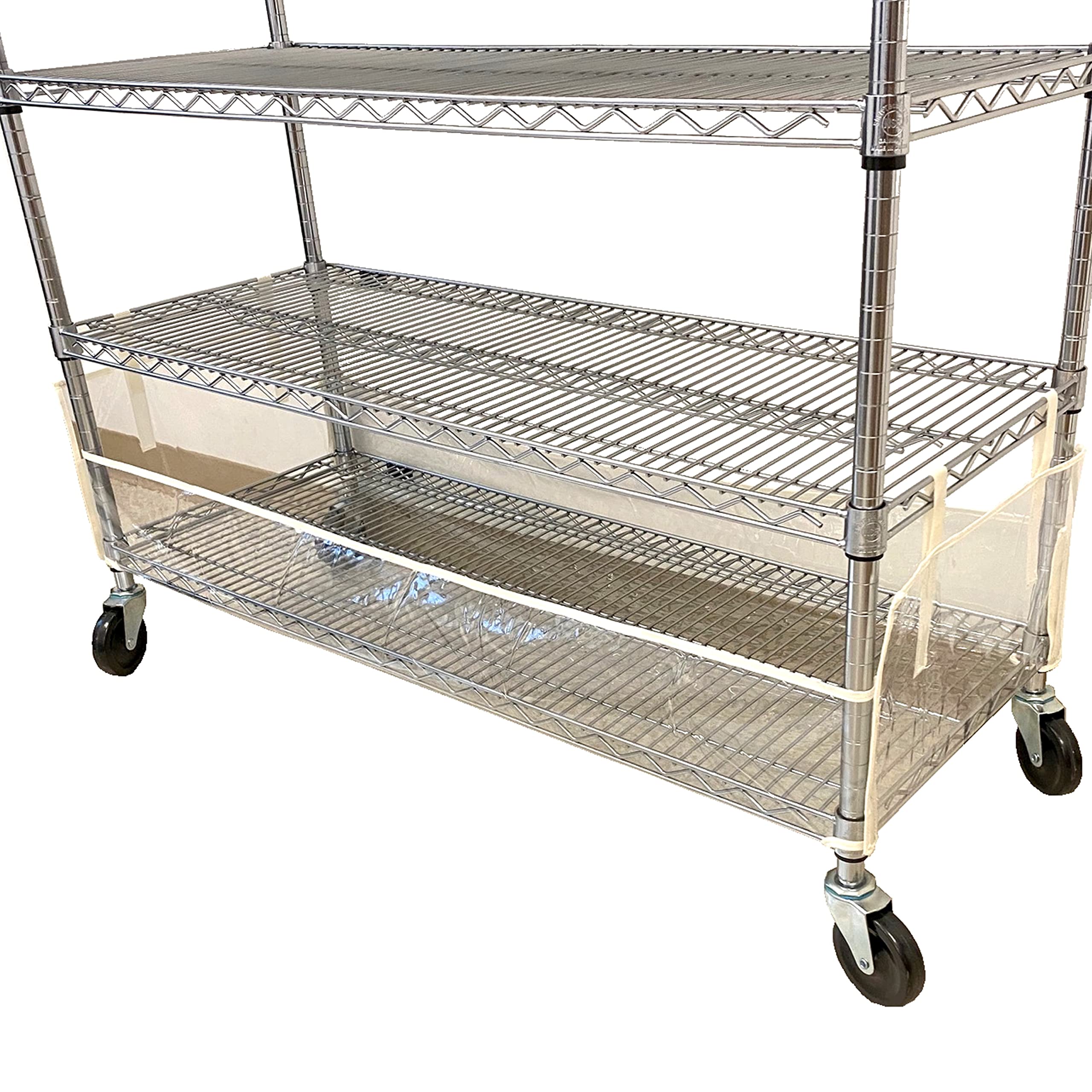 Formosa Covers | Storage Shelving Unit Bottom Rack Cover, See Through PVC (36" W x 24" D x 6" H) (Cover Only)
