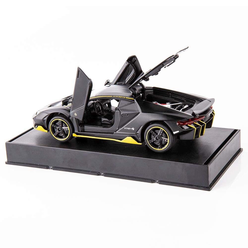 BDTCTK 1/24 Centenario LP770-4 Casting Model Car, Zinc Alloy Pull Back Toy car with Sound and Light for Kids Boy Girl Gift(Black)