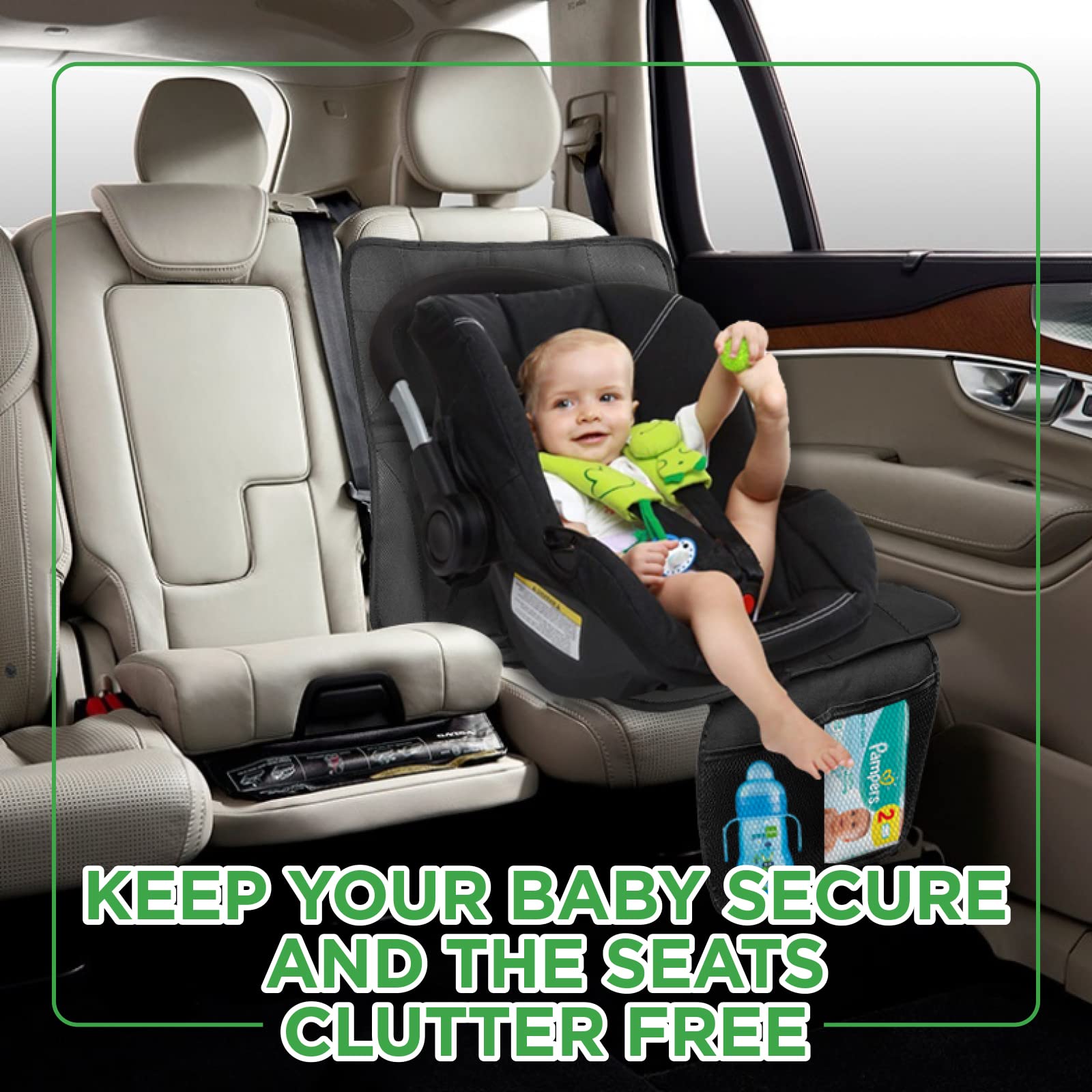 Lebogner Car Seat Protector, Luxury Mat Cover Protector To Keep Nice And Clean Under Your Baby’s Infant Car Booster Seat, Or From Your Pets, Protects Your Auto Leather And Upholstery Seats From Damage