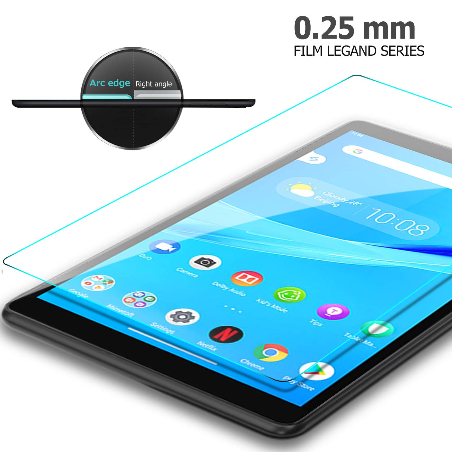 Ratesell Lenovo Tab M8 FHD TB-8705F Screen Protector,Tempered Glass Screen Protector, 9H Hardness/Bubble Free/High Response for Lenovo Tab M8 FHD TB-8705F / TB-8705N / Tab M8 HD TB-8505F / TB-8505X