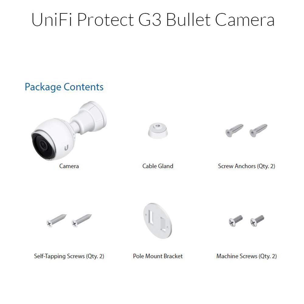 UniFi G4 Series UVC-G4-BULLET 4MP Outdoor Bullet Camera with Infrared (3-Pack)