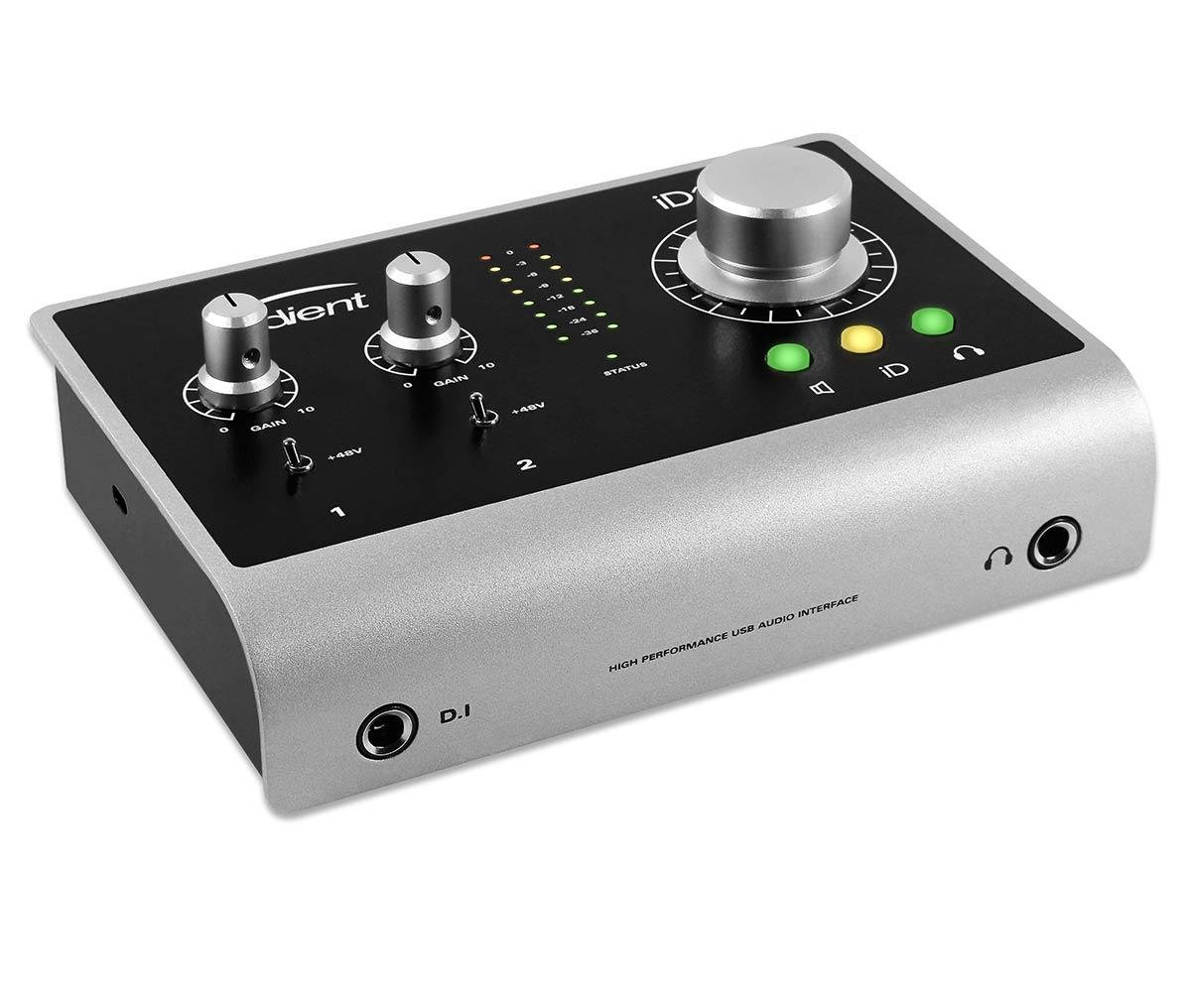 Audient iD14 USB Audio Interface with Microphone Preamp, 10 in/4 Out, 48 Volt Phantom Power, Monitor Mix & Panning, 6.3 mm Jack Out, AD/DA Converter